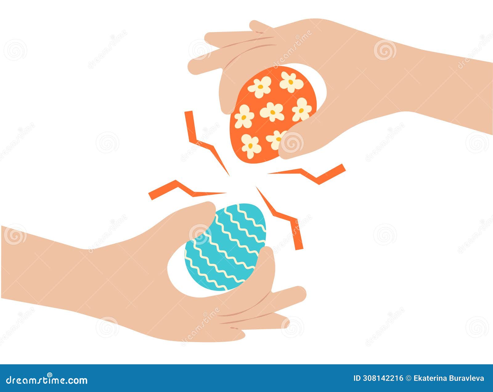 Two Hands Knocking Or Tapping Eggs, Easter Orthodox Tradition Stock ...