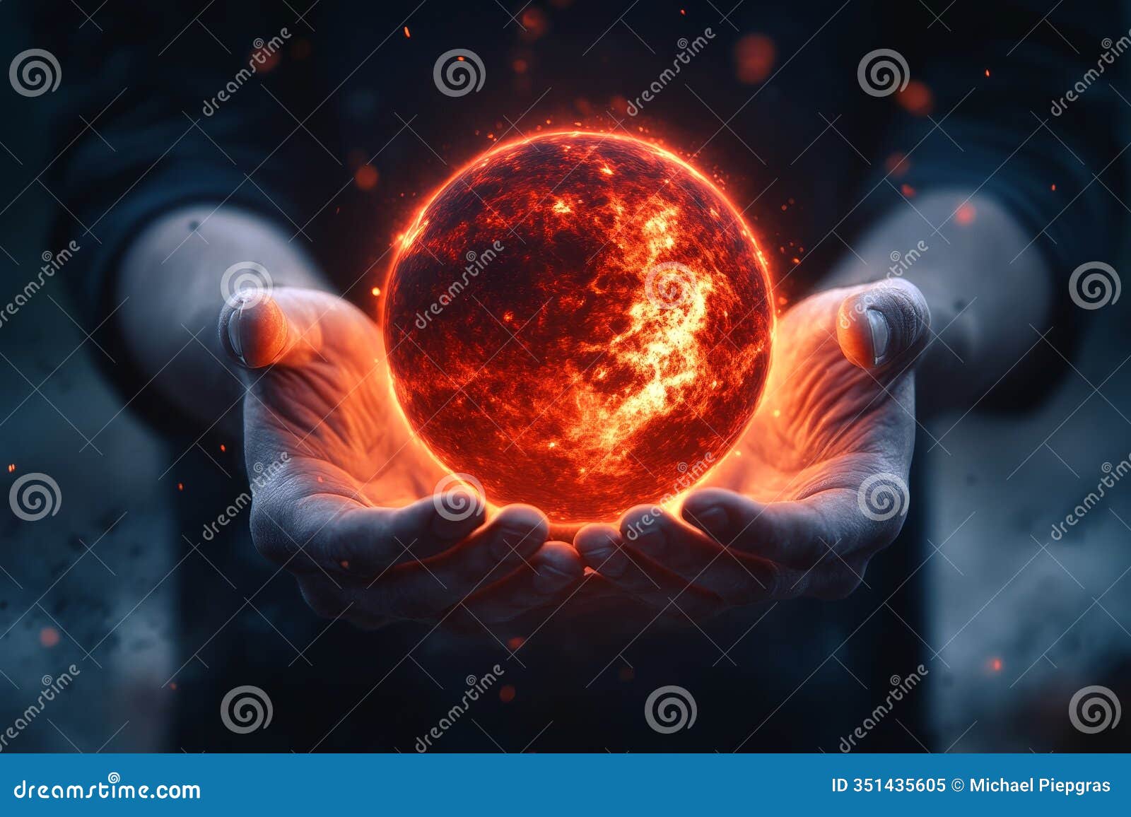 Two Hands Holding a Glowing Orb Symbolizing Control Over the Future or ...