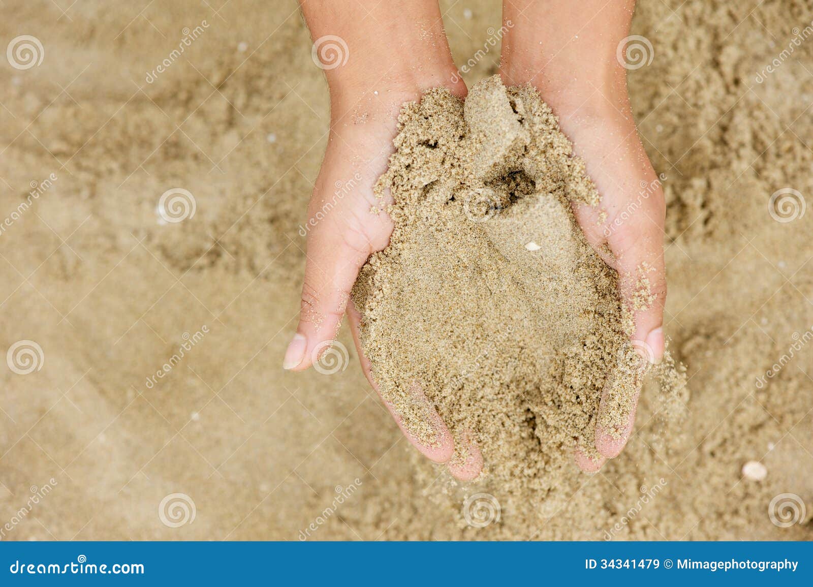 Two Hands Holding Grains of Sand Stock Image - Image of handful, sand ...