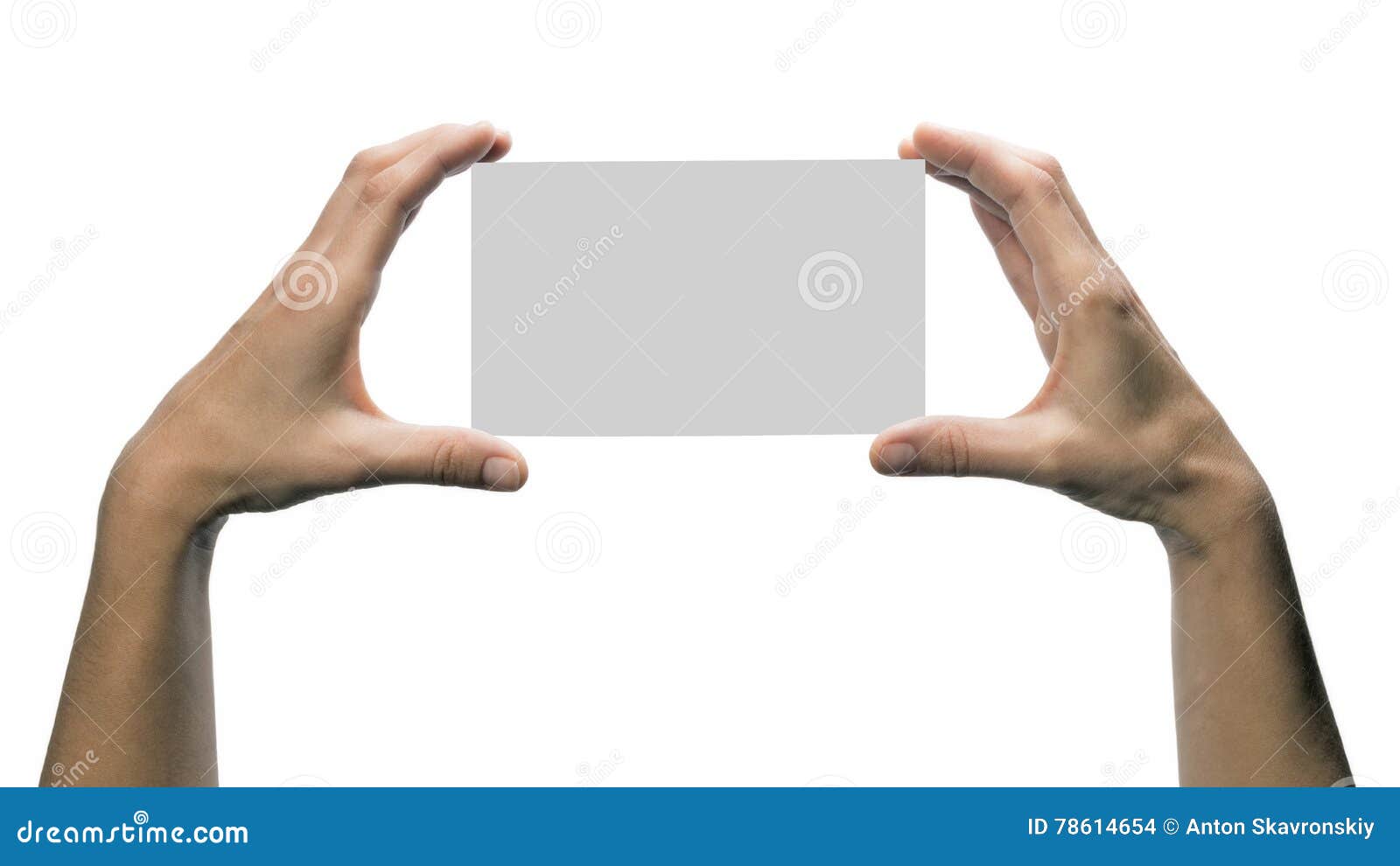 Two Hands Holding a Gray, Rectangular Object. Stock Photo - Image of ...