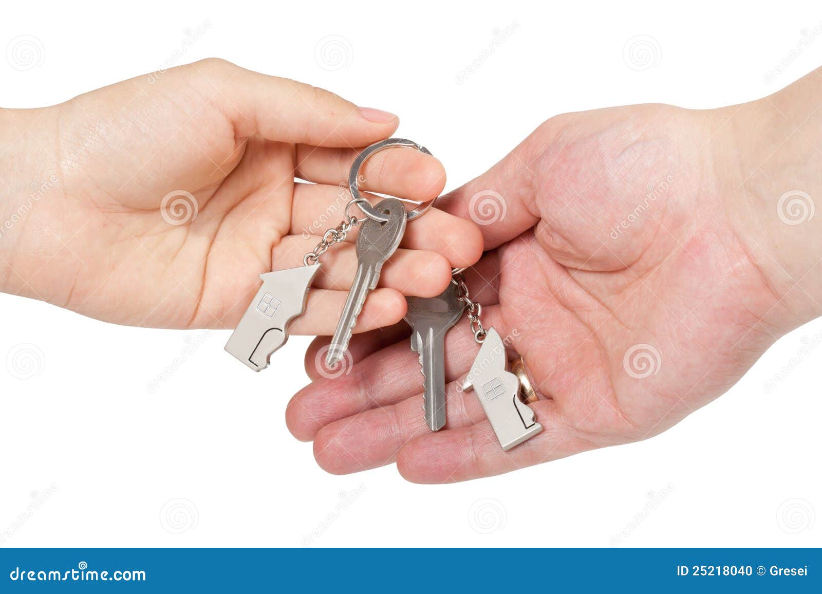 Two Hands Holding a Key Ring Stock Photo - Image of objects, background ...