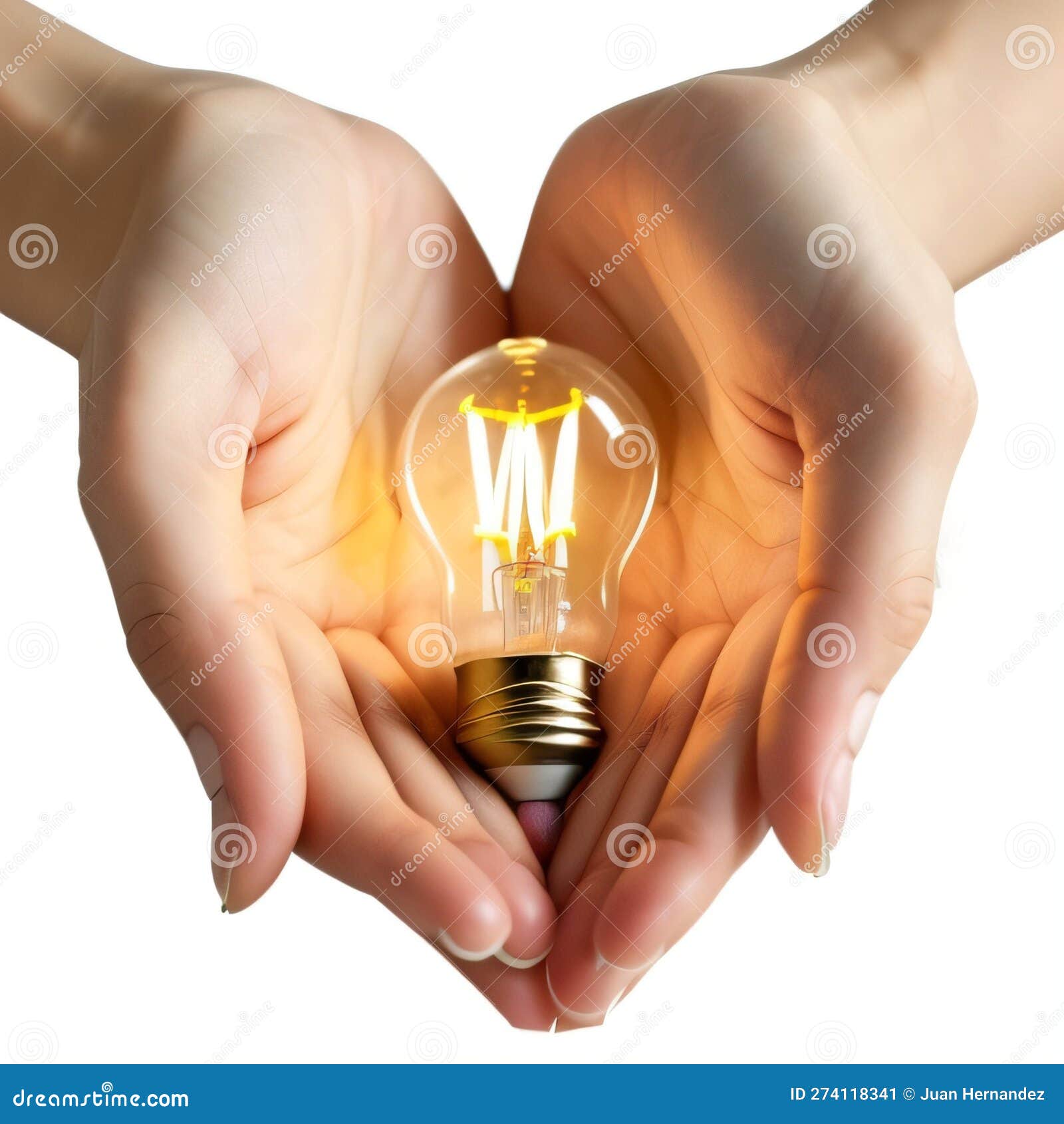 Two Hands Holding a Lighted Lightbulb Stock Image - Image of hands ...