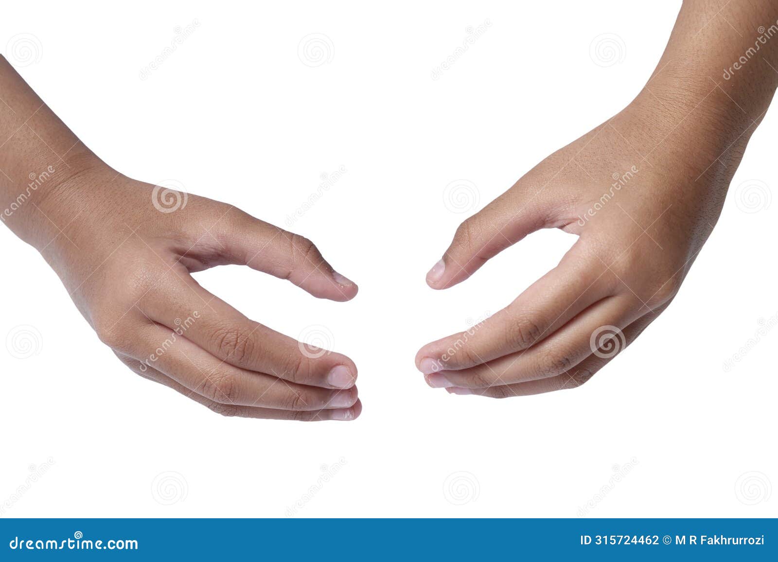 Two Hands Holding Pinching Position, Cut Out Isolated Stock Photo ...