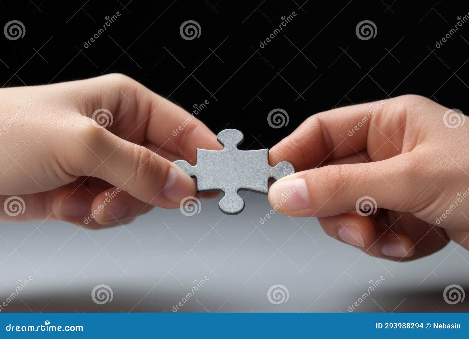 Two Hands Holding a Puzzle. Concept of Interaction, Partnership Stock ...