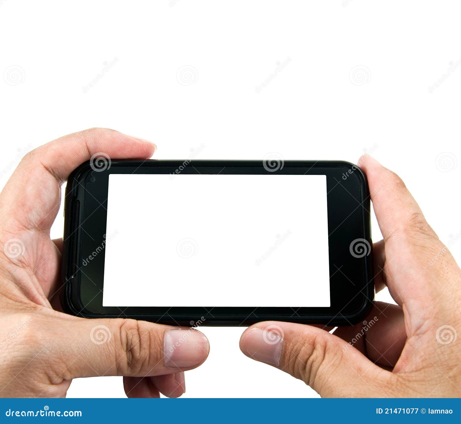 Two Hands Holding Smart Phone Stock Image - Image of talk, smart: 21471077