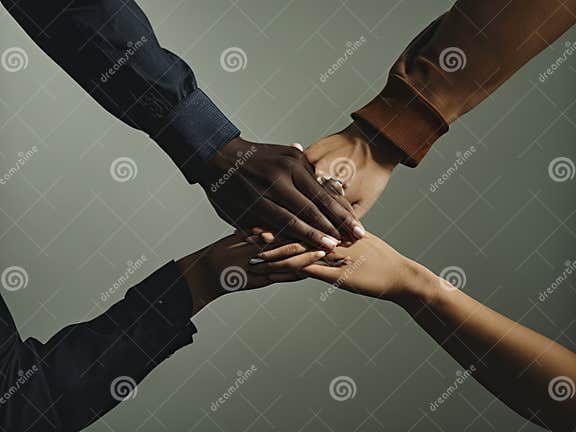 Two Hands Intertwined in a Creative Collaboration on a Smooth, Polished ...