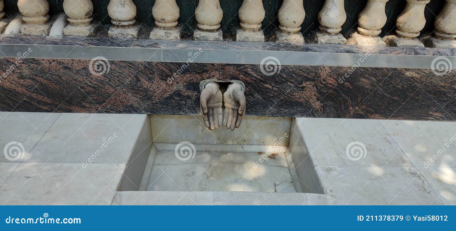 Two Hands Joined Together in a Temple Stock Image - Image of wall ...