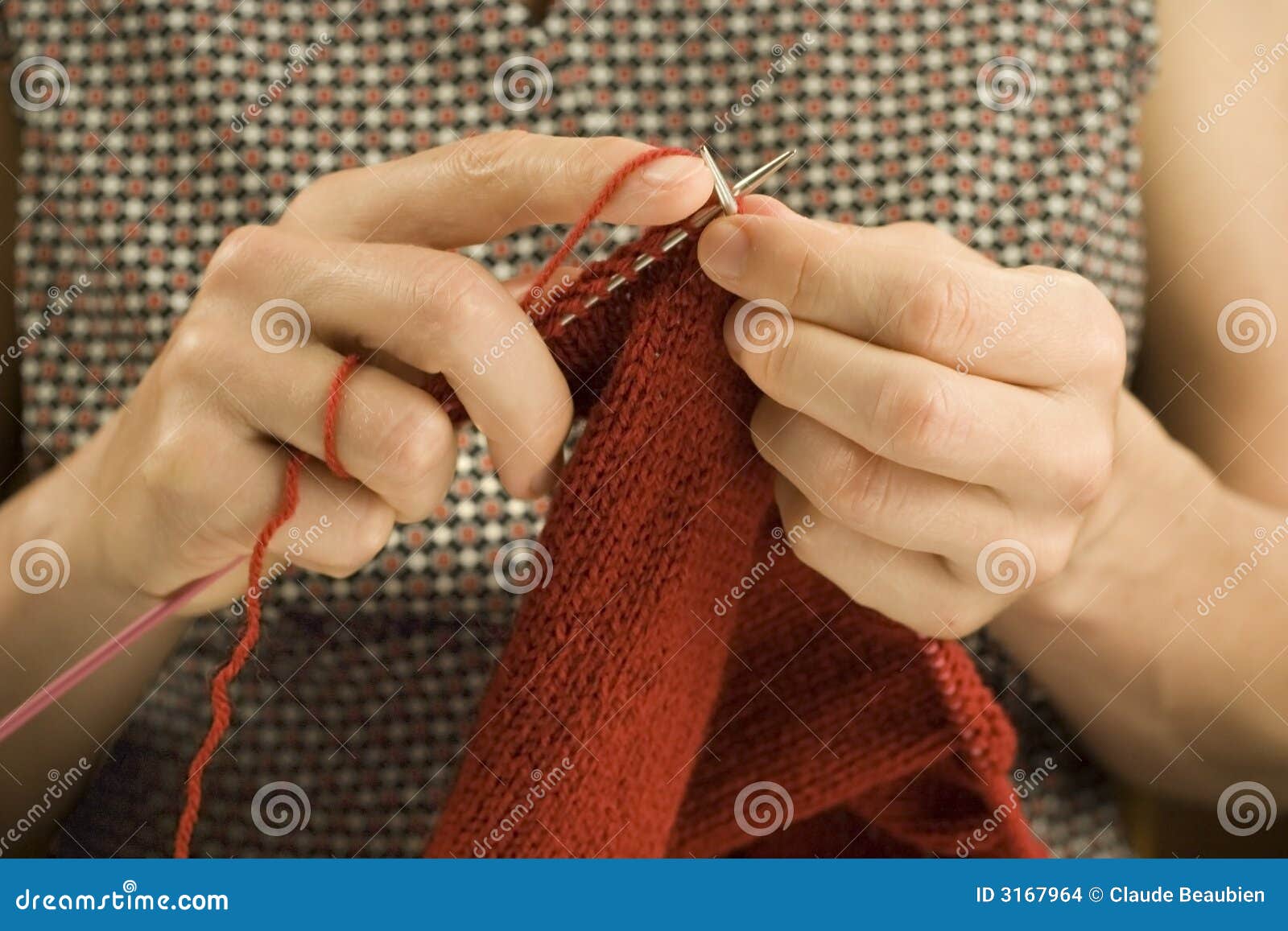 Hands Knitting A Magenta Scarf Stock Photography | CartoonDealer.com ...