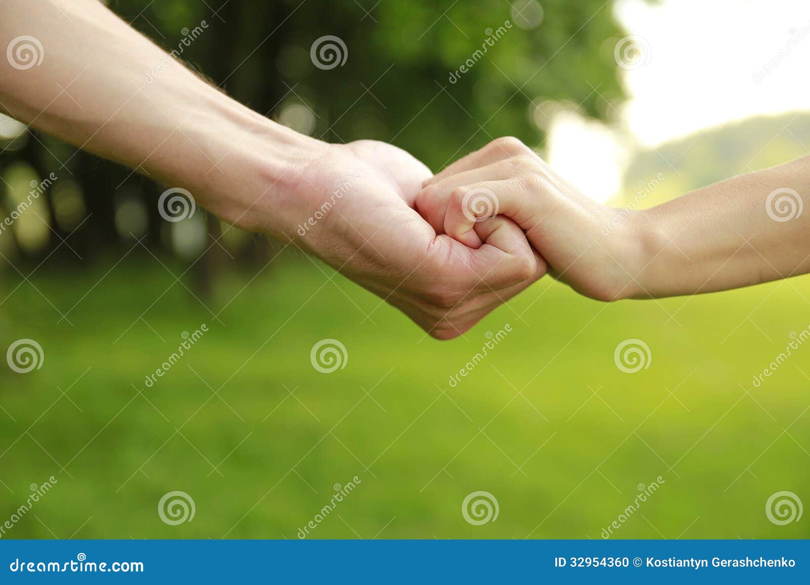 Two Hands of a Loving Couple on Nature Stock Photo - Image of ...