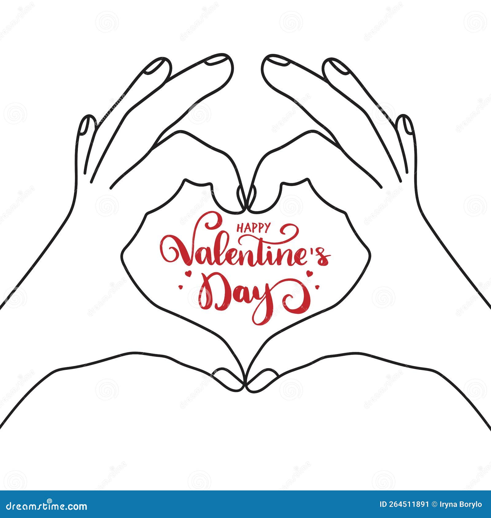 Two Hands Making Heart Sign.Vector Illustration with Heart Hands Stock ...