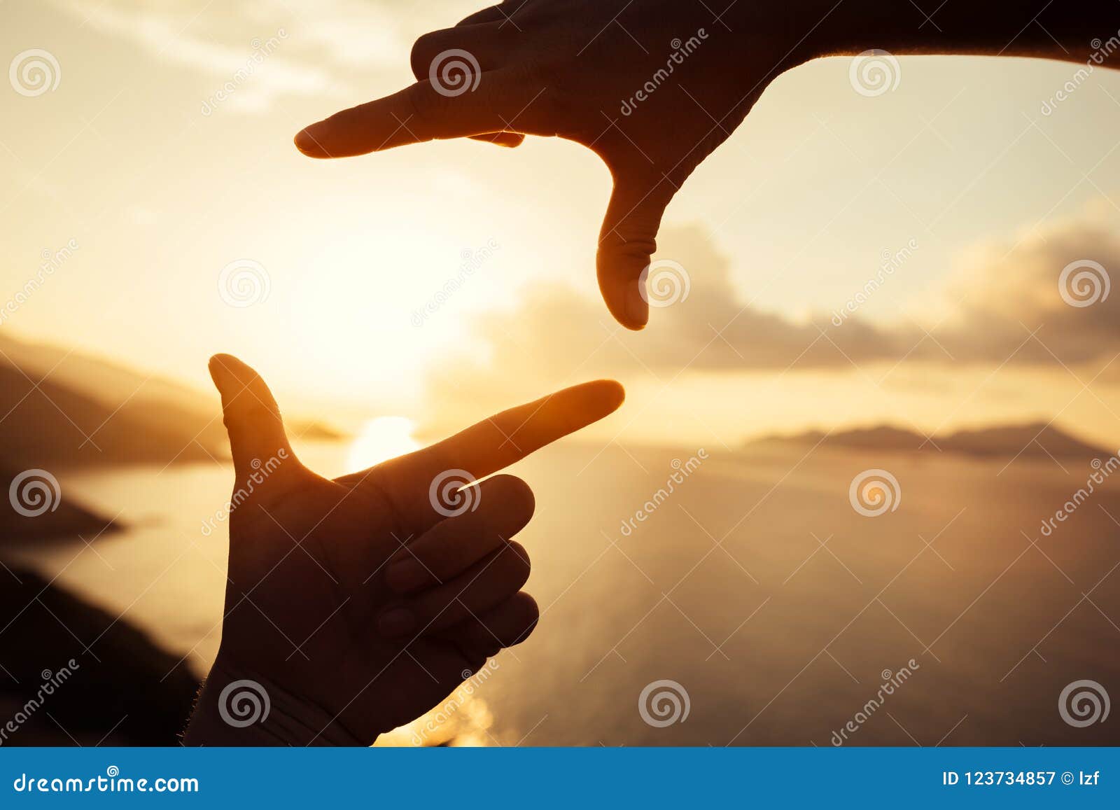 Two Hands Making a Picture Frame Stock Image - Image of fingers ...