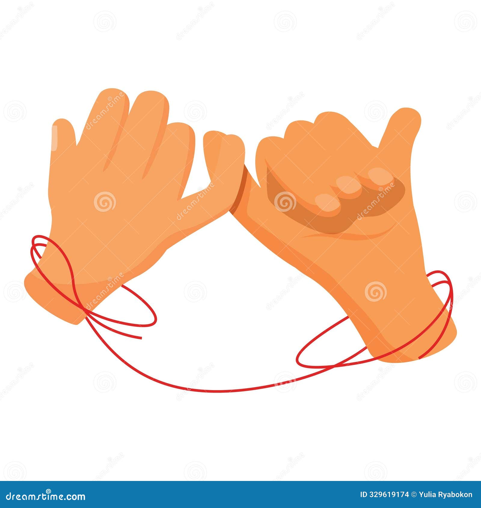Two Hands Making Pinky Promise Connected by Red Thread Stock ...