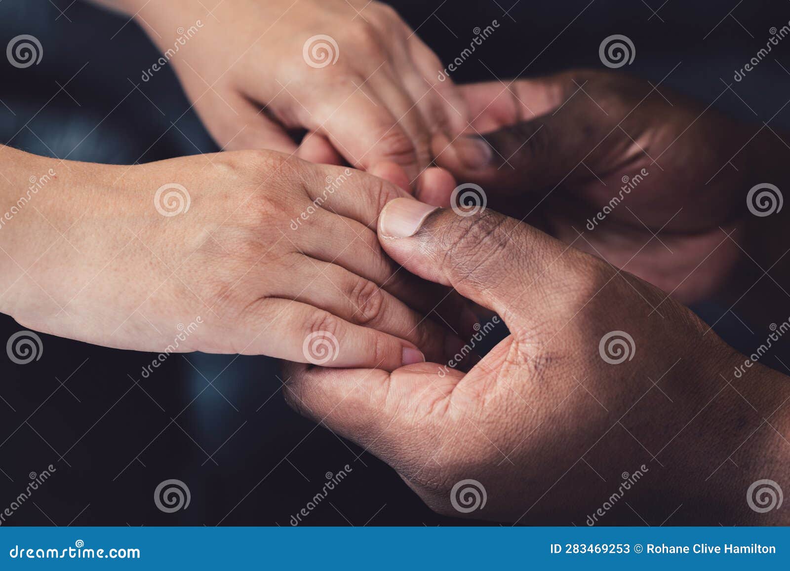 Two Hands Man and Woman Showing Act of Support Togetherness or Kindness ...