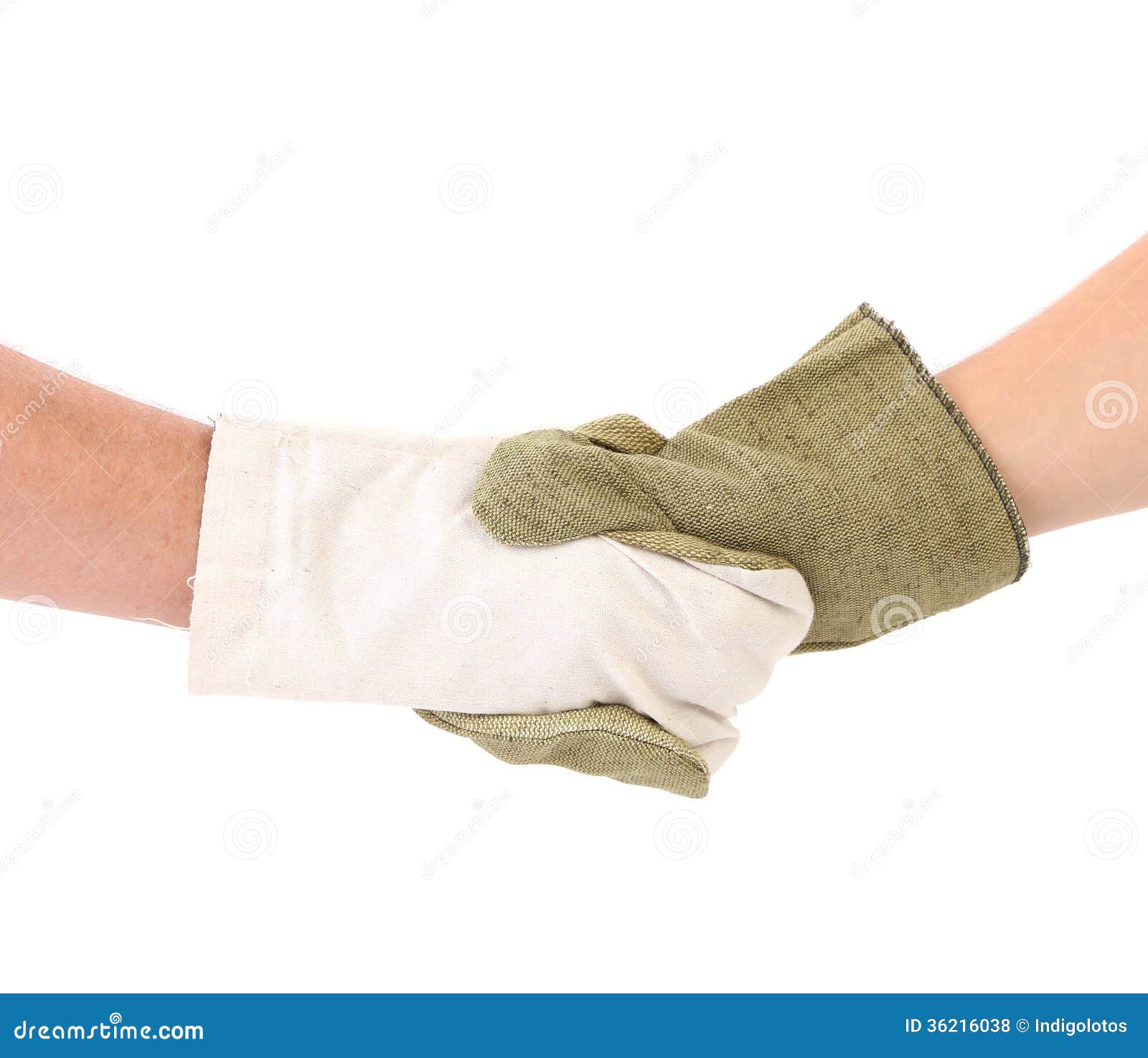 Two Hands Mittens in Hand Shake. Stock Photo - Image of contract ...