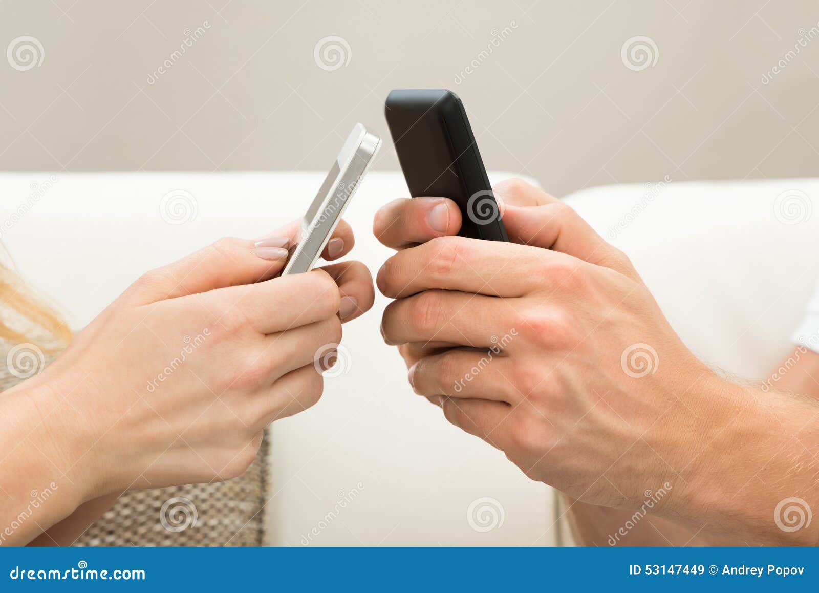 Two Hands with Mobile Phone Stock Image - Image of leisure, phone: 53147449