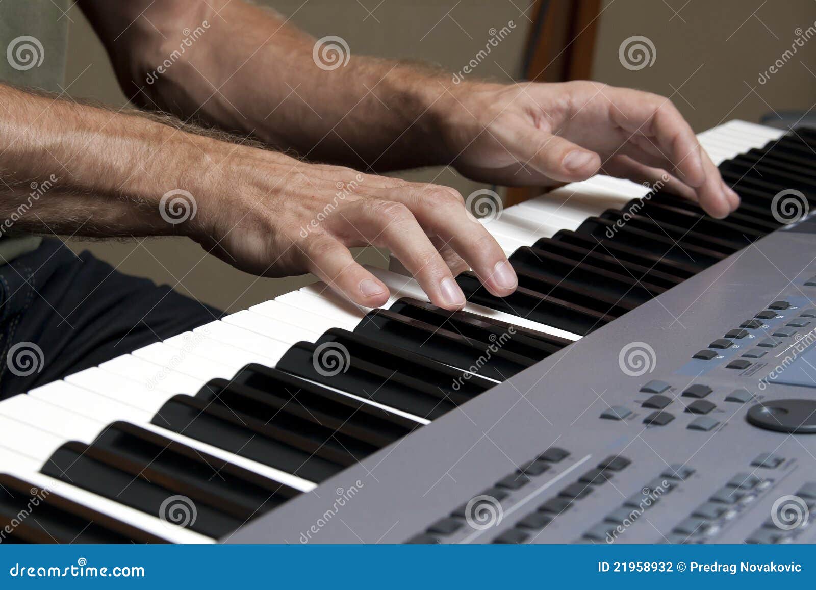 Two Hands and Music Keyboards Stock Photo - Image of activity, keys ...