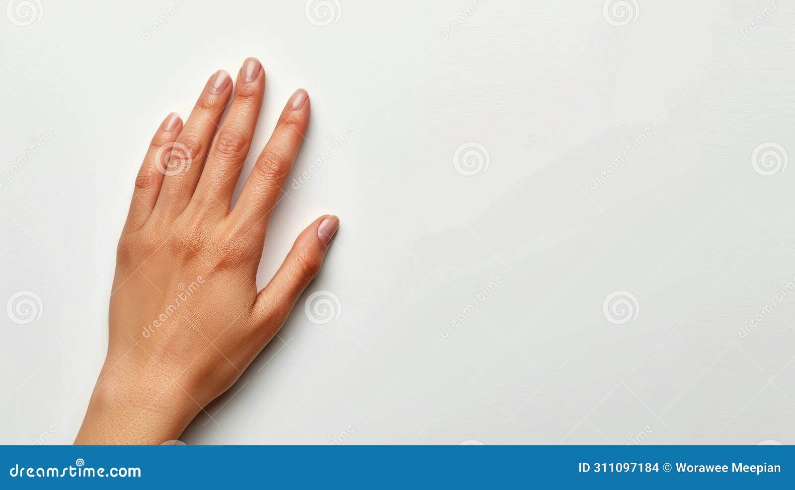 Two Hands with Nails Painted in a Light Pink Color Stock Photo - Image ...