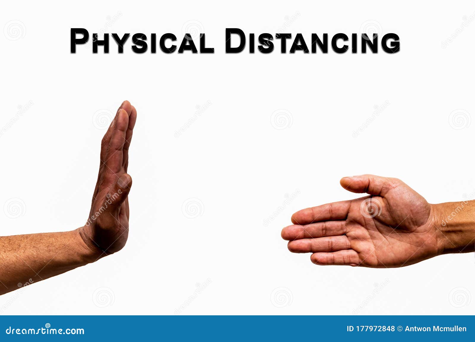 Two Hands Not Touching. Physical Distancing Concept. Stock Illustration ...