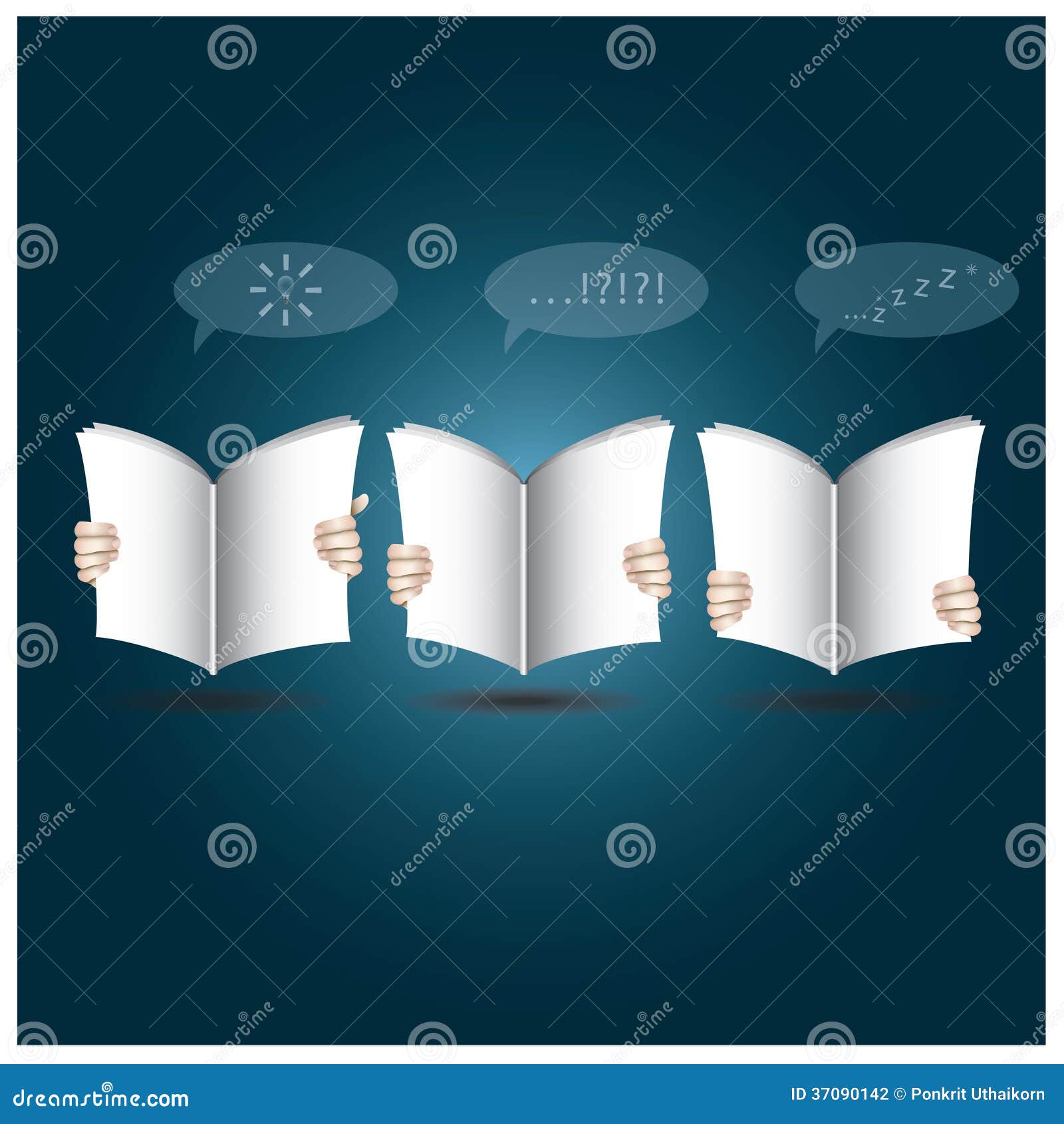 Two Hands Open the Book To Reading Stock Vector - Illustration of ...