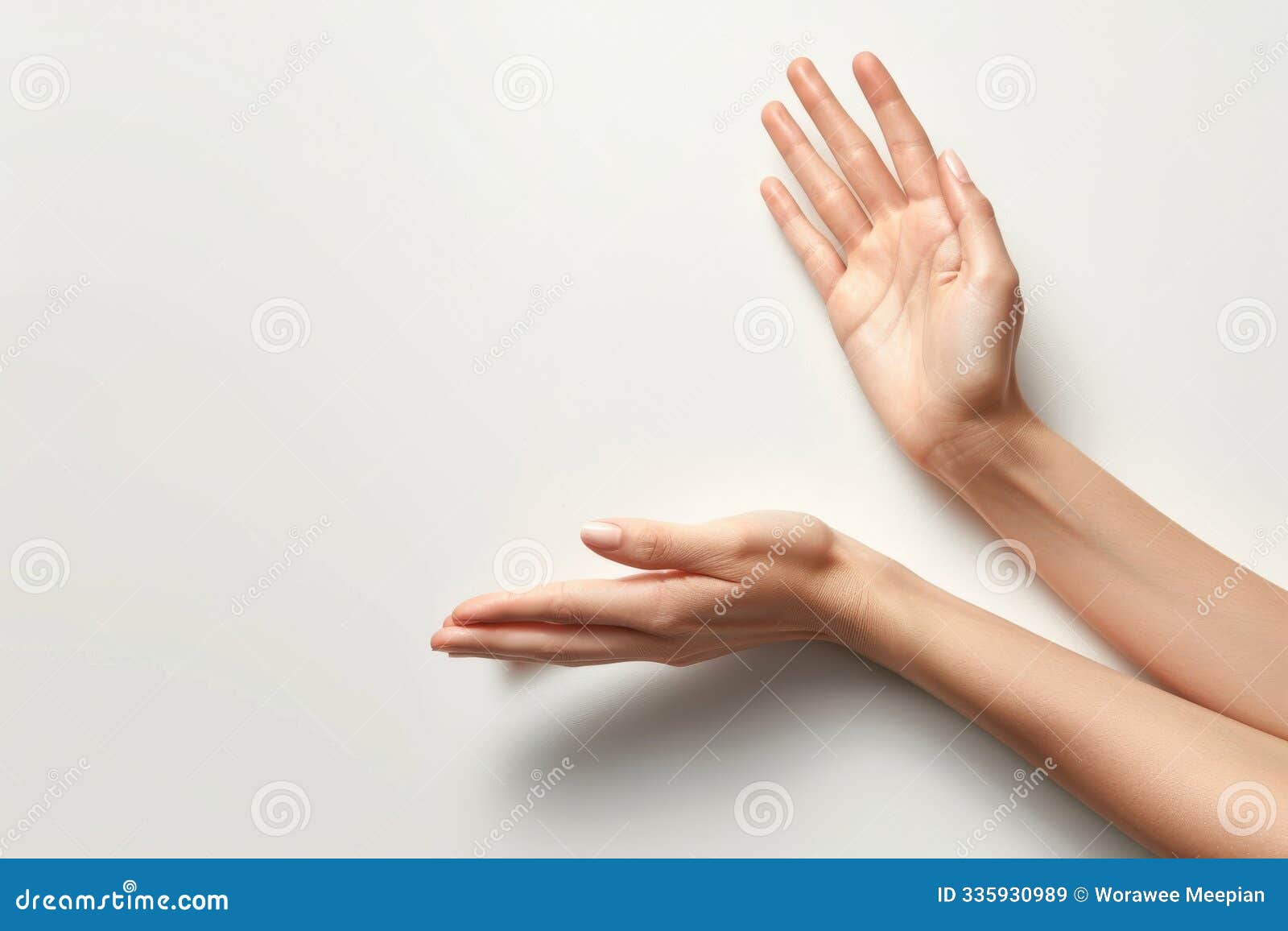 Two Hands are Open and Facing Each Other, with Fingers Spread Wide ...