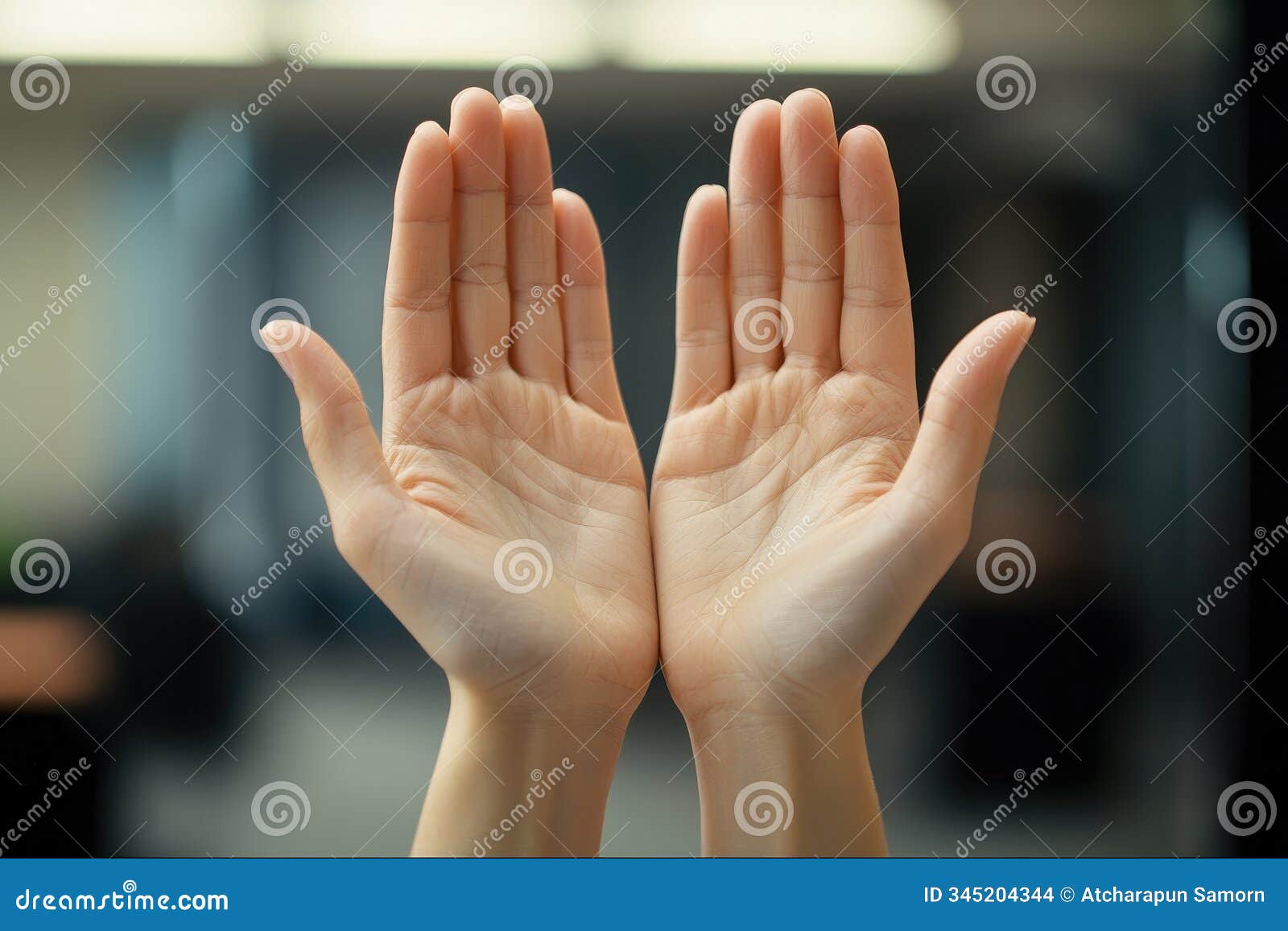 Two Hands are Open and Facing Each Other, with Fingers Spread Wide ...