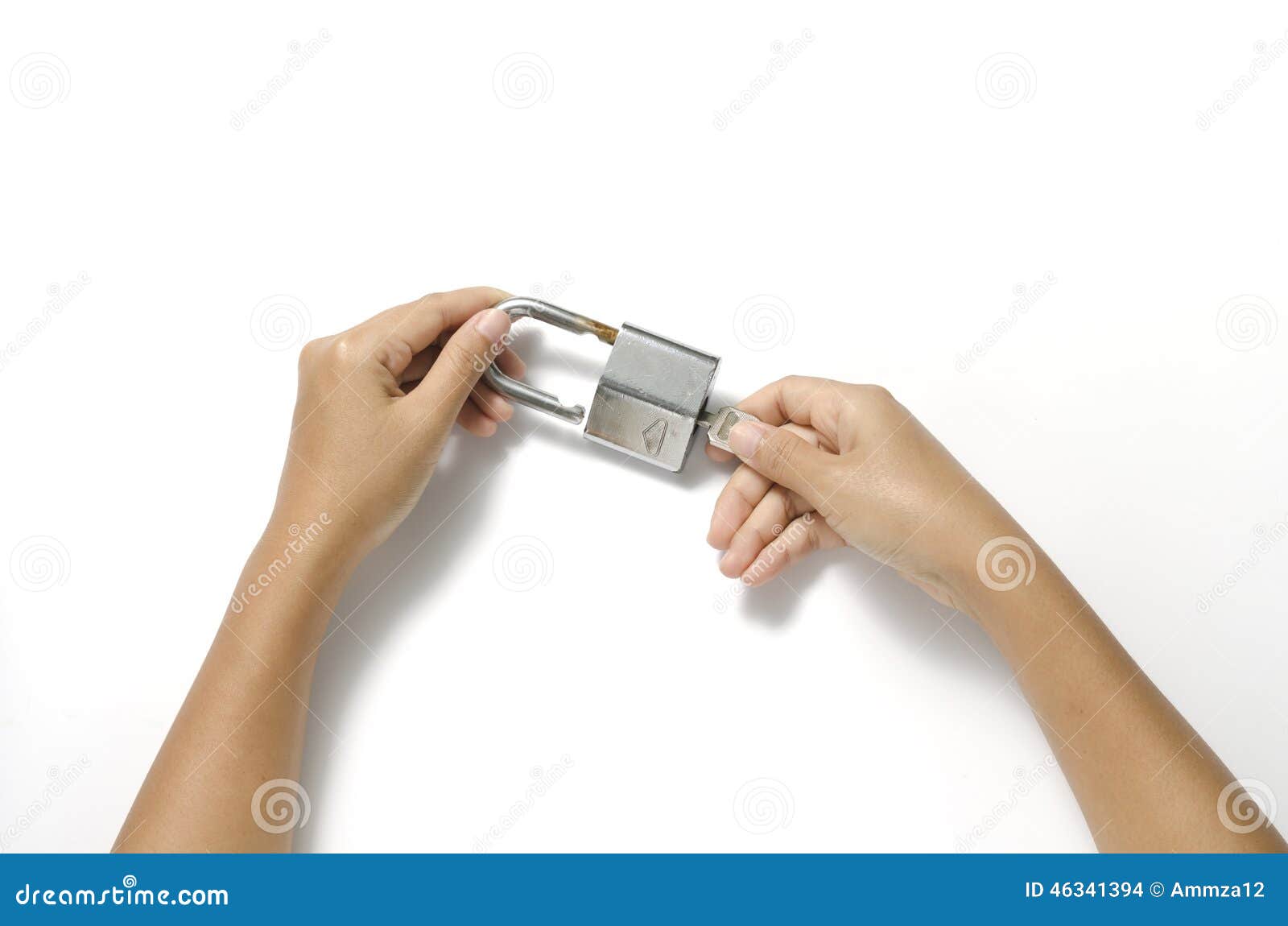 Two Hands Open Padlock with Key Stock Photo - Image of color, hand ...