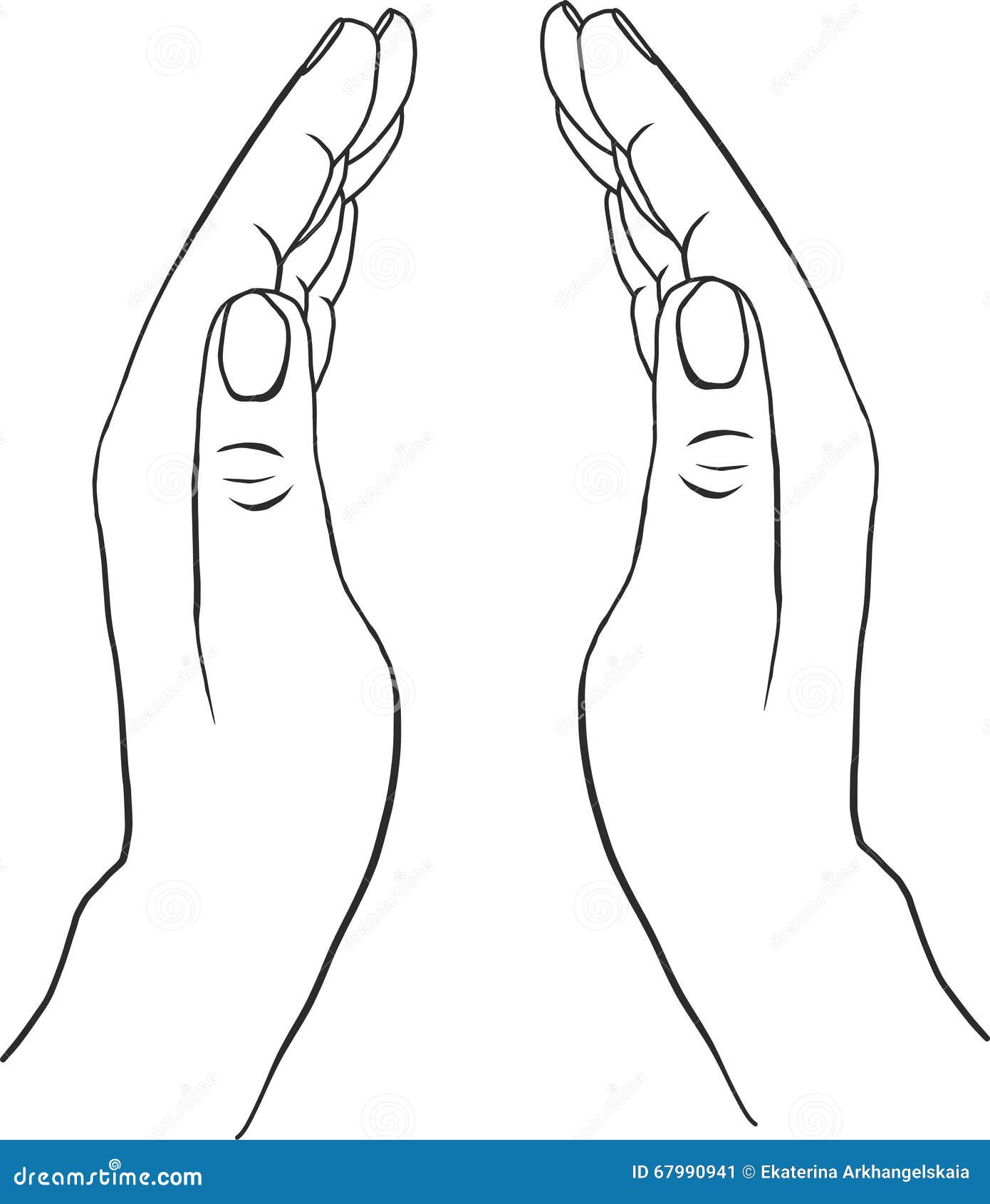 Two hands with open palms stock vector. Illustration of household ...