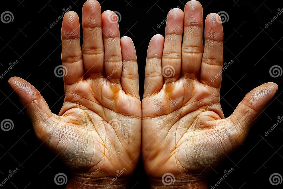 Two Hands are Open with Their Palms Facing Outward Stock Illustration ...