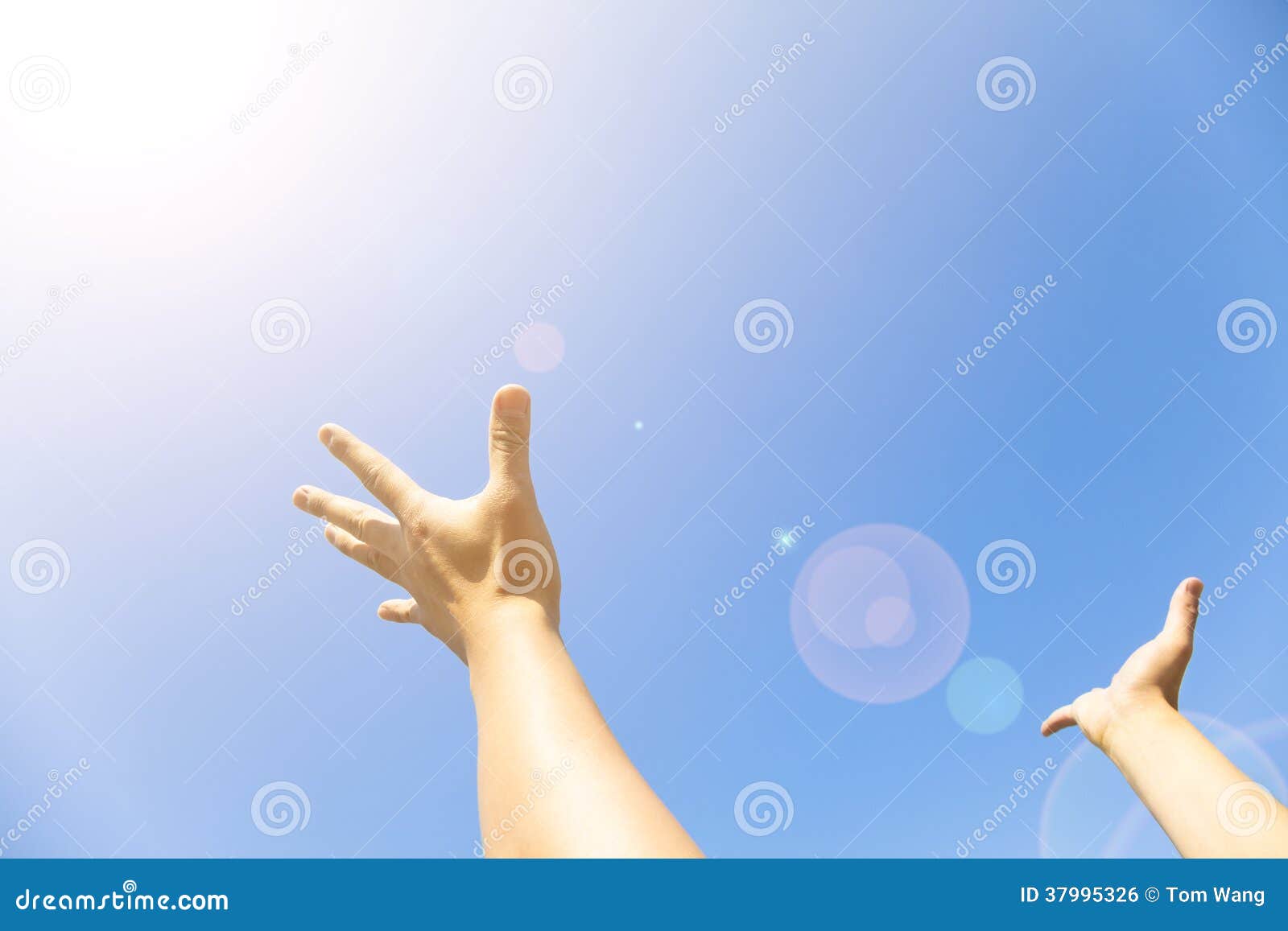 Two Hands with the Opened Palms with Sunlight Stock Photo - Image of ...
