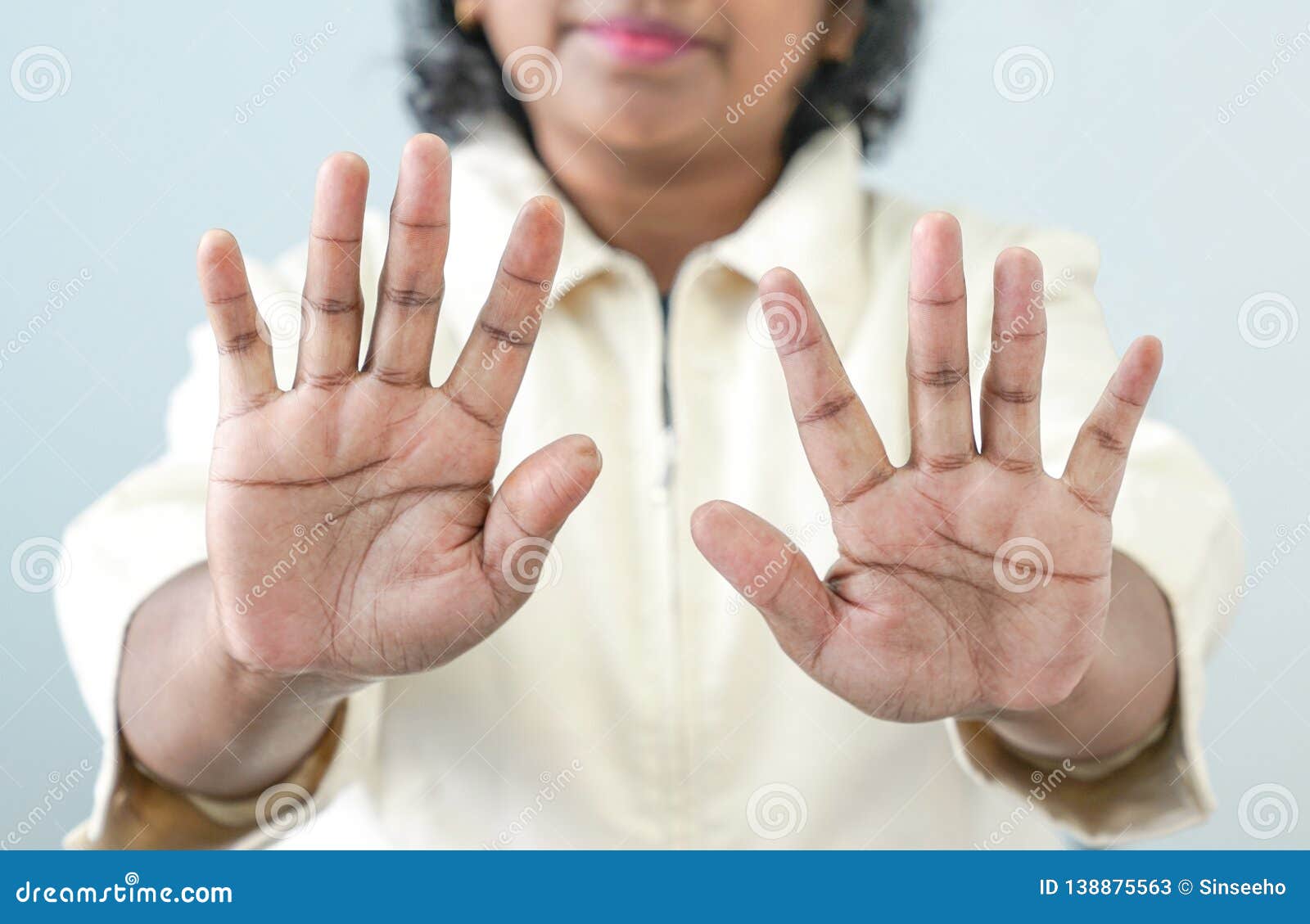 Two Hands with Palm Open Up and Facing the Camera Stock Image - Image ...