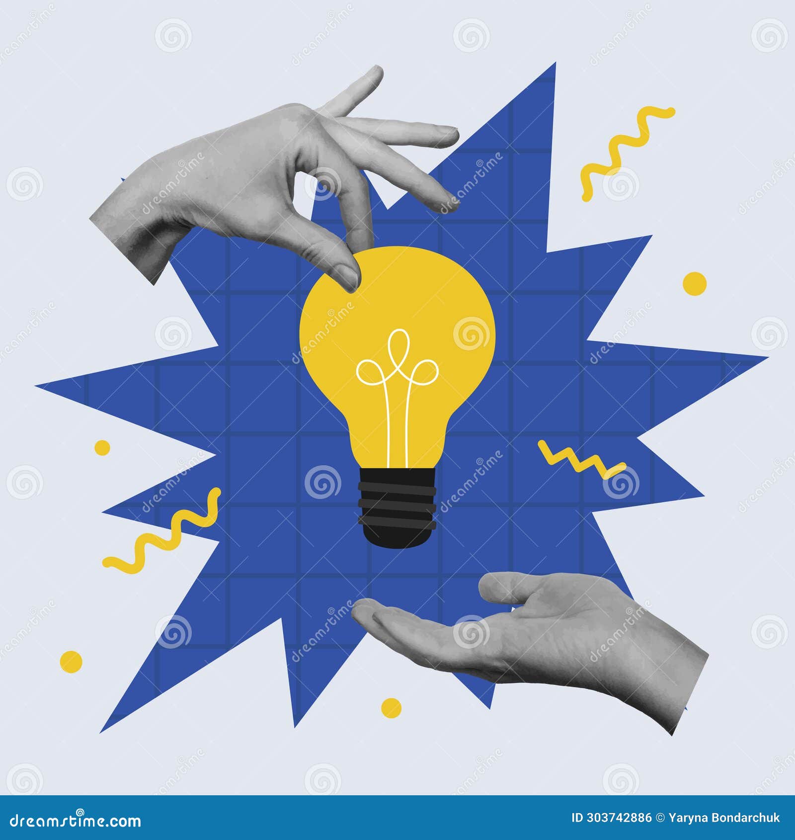 Two Hands Pass Each Other Bulb Lamp. Sharing Ideas and Experiences ...