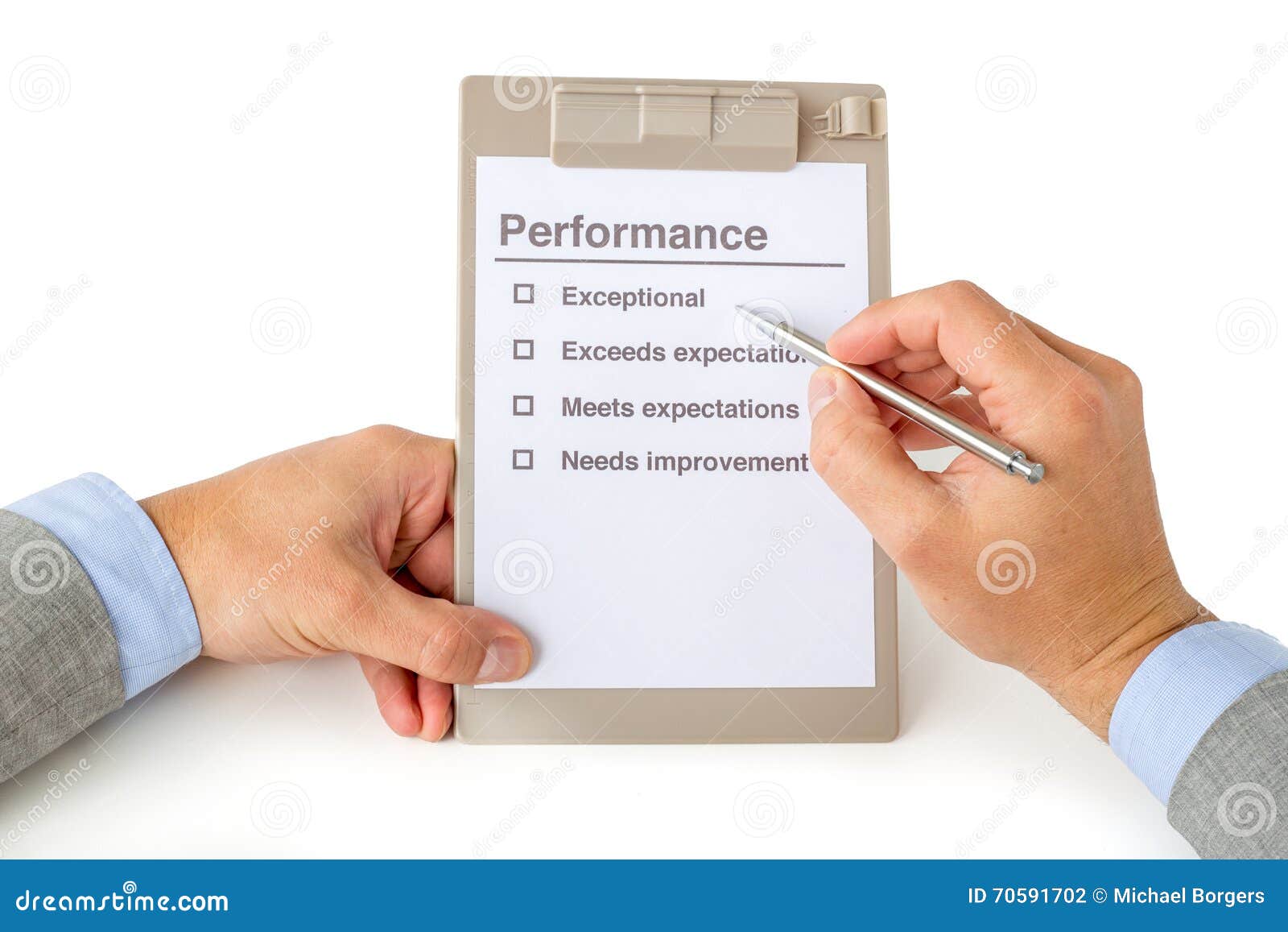 Two Hands with Performance Checklist Stock Photo - Image of tick, boxes ...