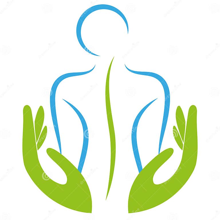 Two Hands And Person Orthopedics And Massage Logo Icon Stock Vector