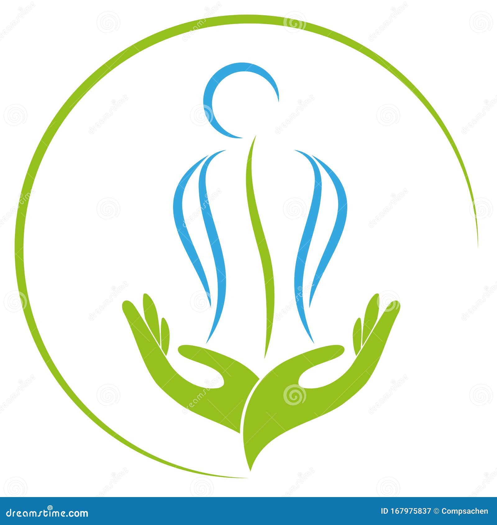 Two Hands And Person Orthopedics And Massage Logo Icon Stock Vector