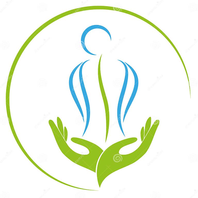 Two Hands And Person Orthopedics And Massage Logo Icon Stock Vector