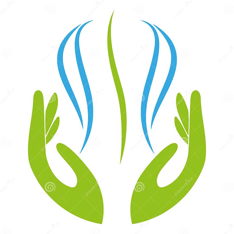 Two Hands And Person Orthopedics And Massage Logo Icon Stock Vector