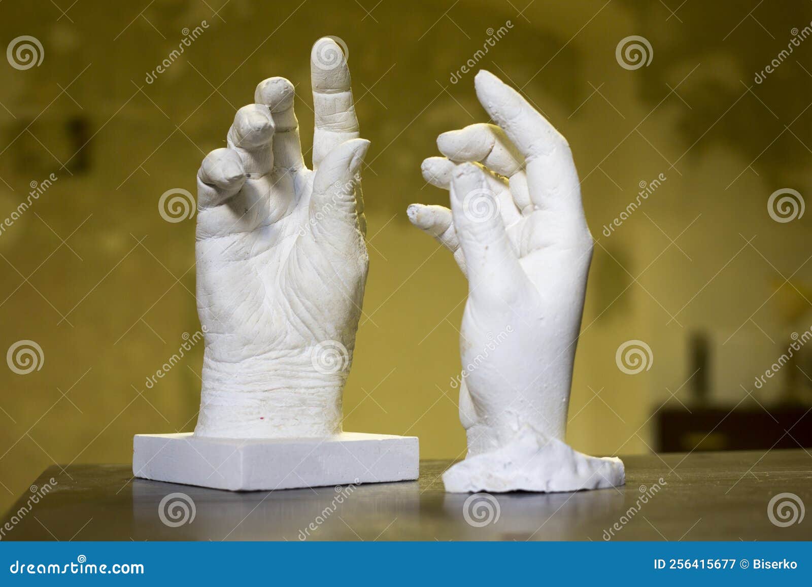 Two hands plaster casts stock image. Image of finger - 256415677