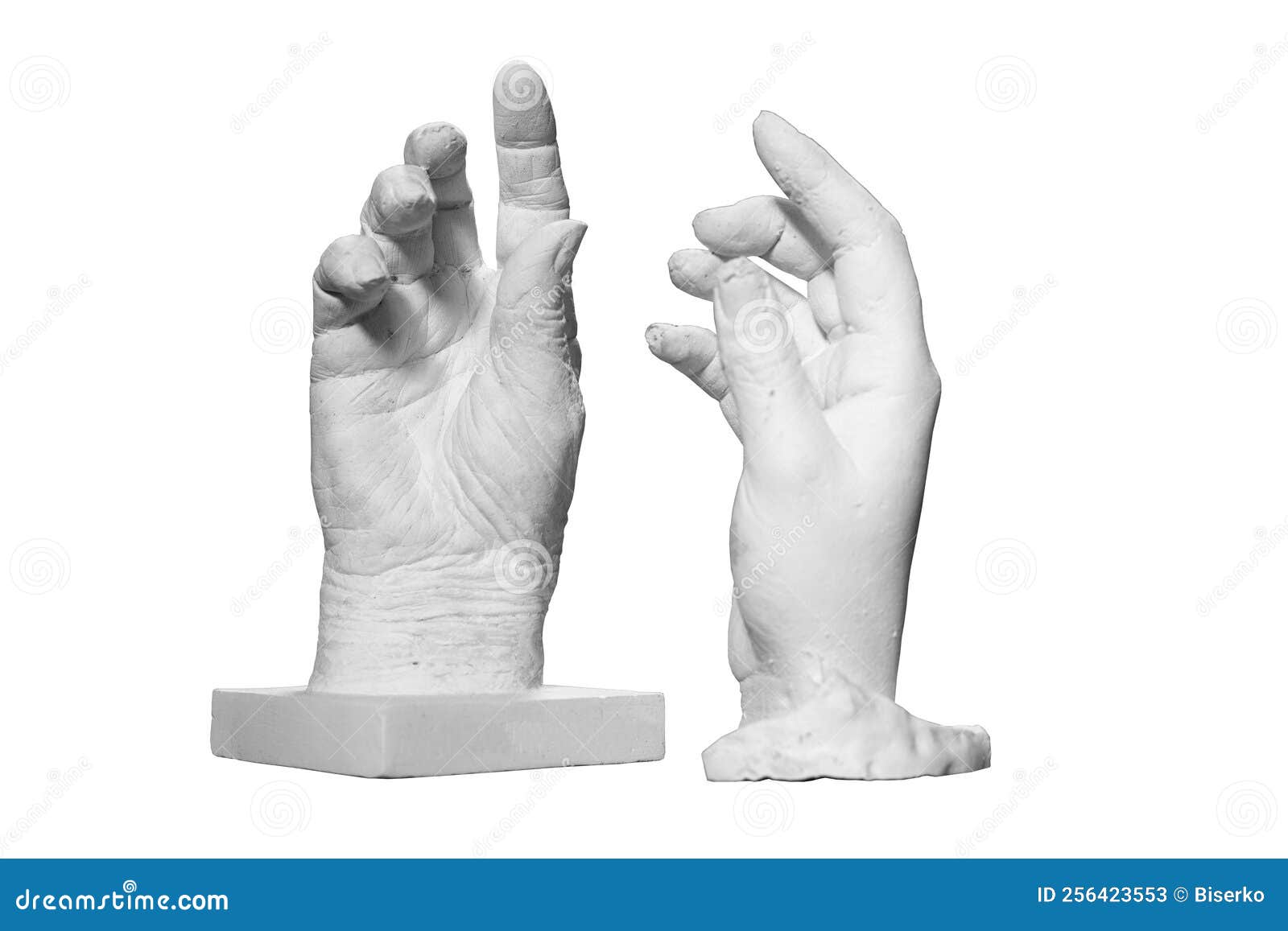 Two hands plaster casts stock image. Image of casts - 256423553