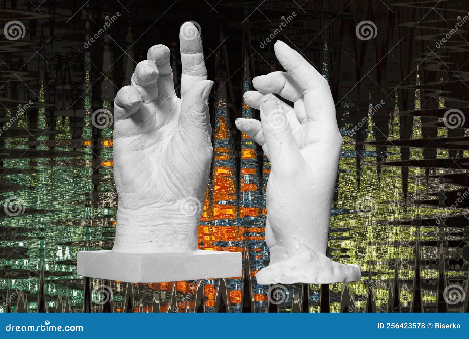 Two hands plaster casts editorial stock photo. Image of realistic ...