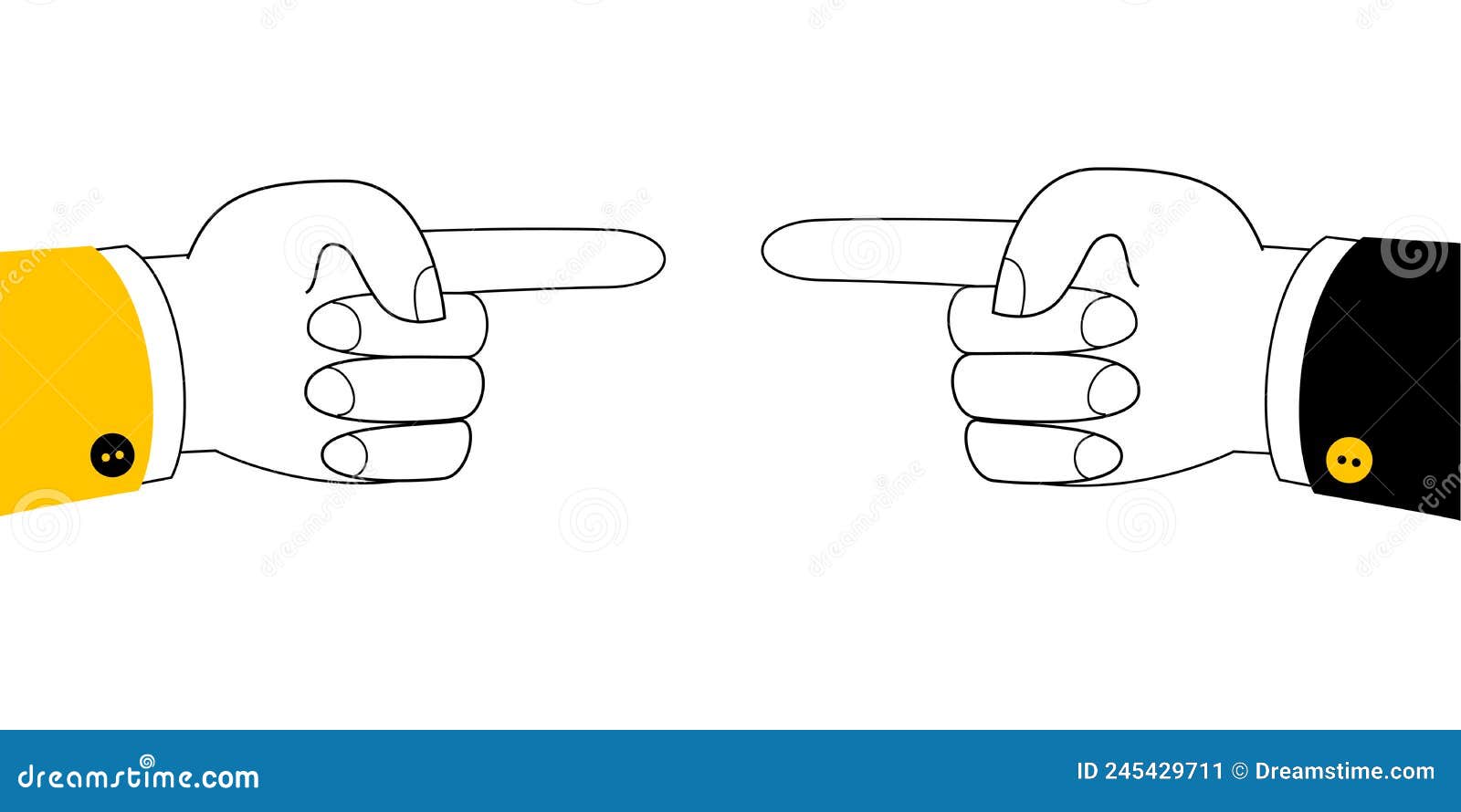 Two Hands Point at Each Other. Stock Vector - Illustration of ...