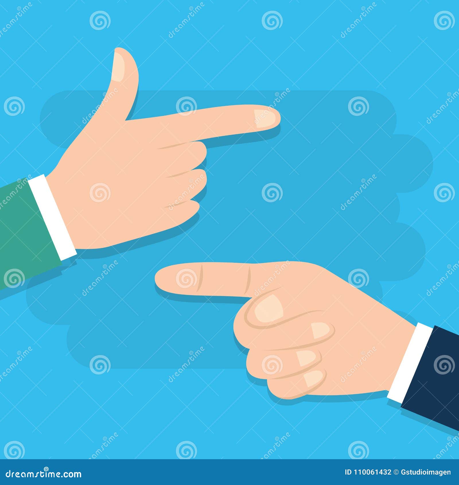 Two Hands Pointing with Finger Some Side Stock Vector - Illustration of ...
