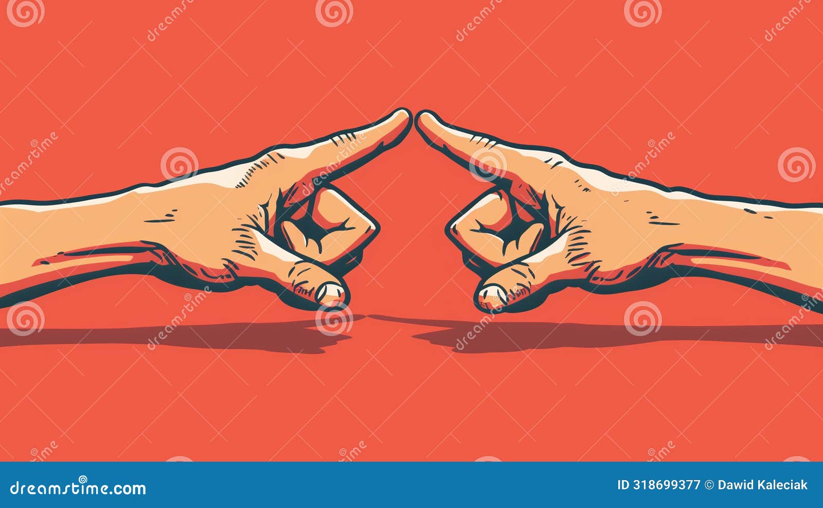 Two Hands Pointing Upward. Light Blue Background Stock Illustration ...
