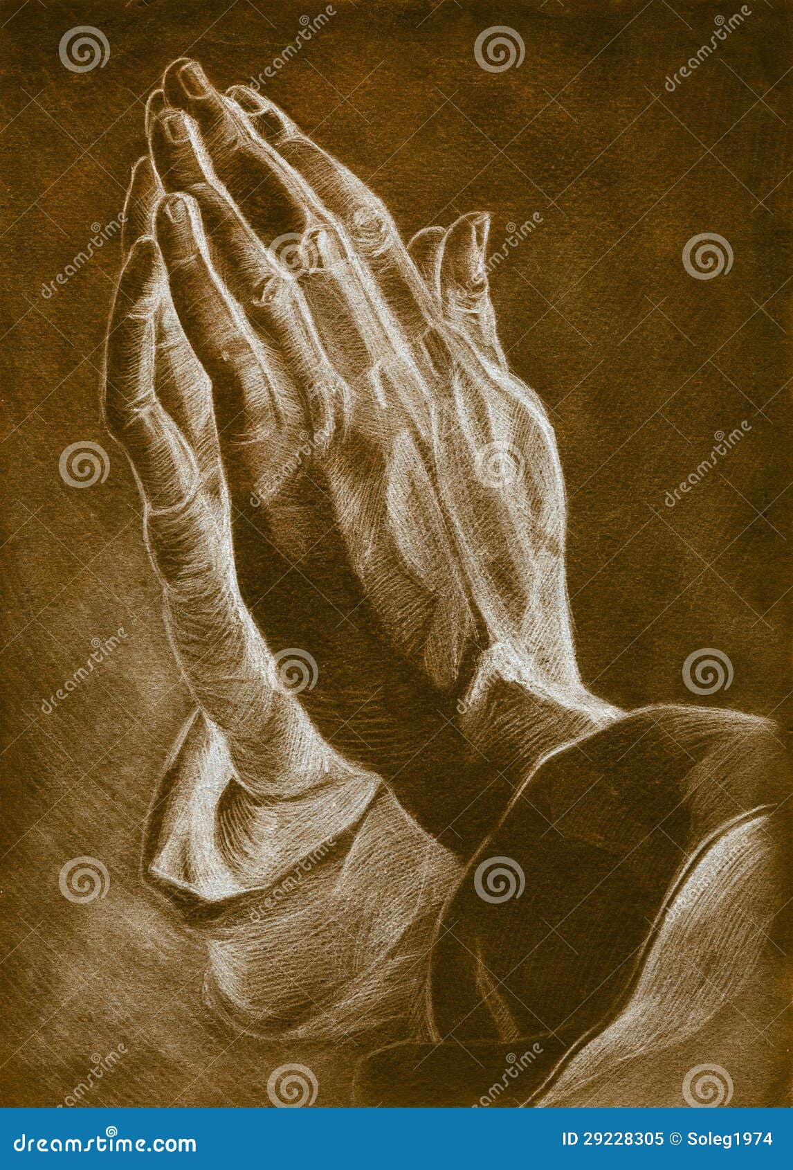 Two hands in pray pose. stock illustration. Illustration of pray - 29228305