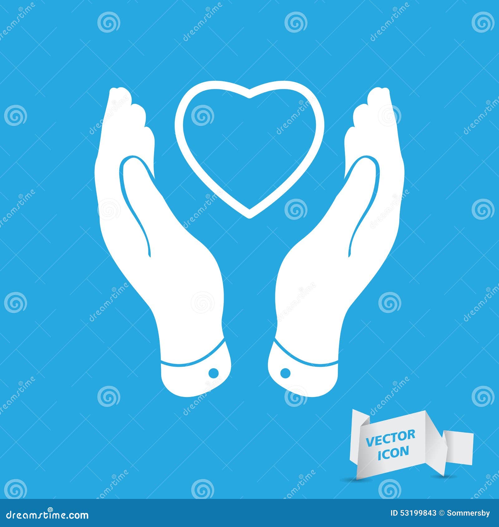 Two Hands Protecting Heart Icon Stock Vector - Illustration of care ...