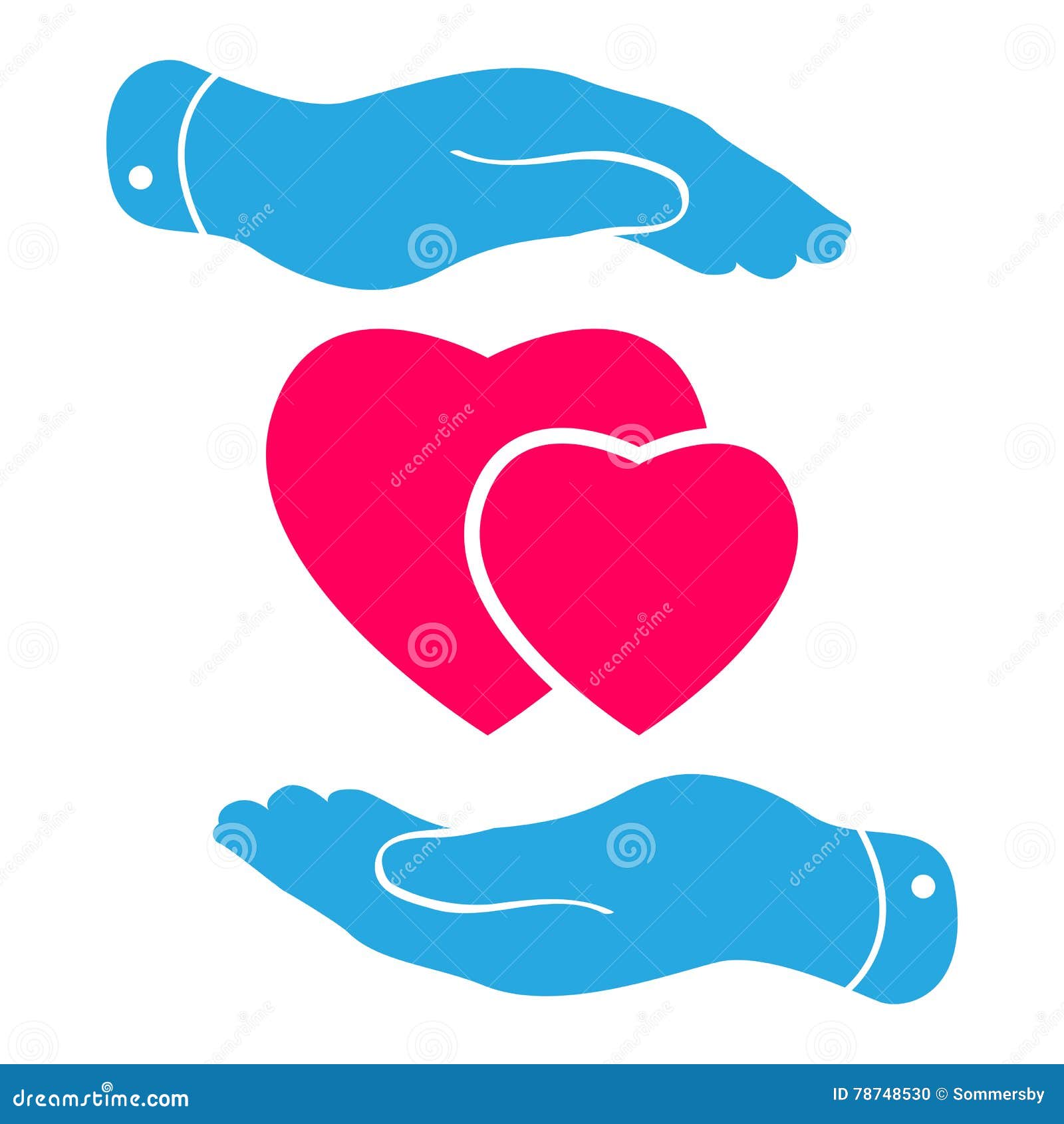 Hands. Protecting Hands Or Support Hands Icon In Black On An Isolated ...