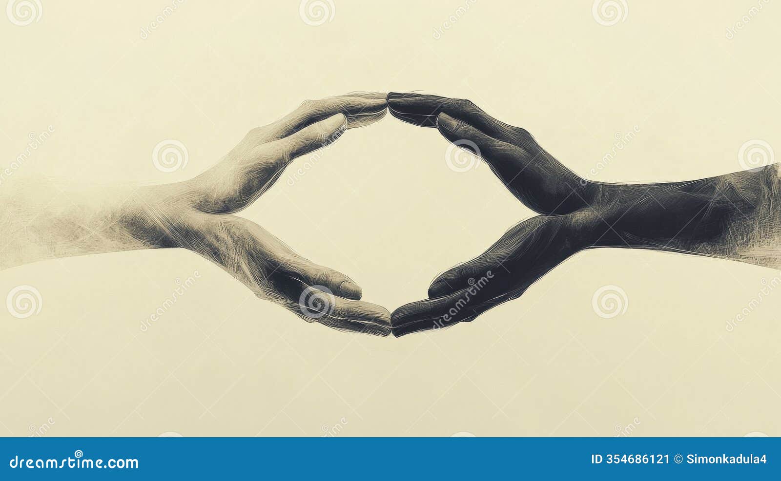 Two Hands Protecting Something Invisible Together Stock Image - Image ...