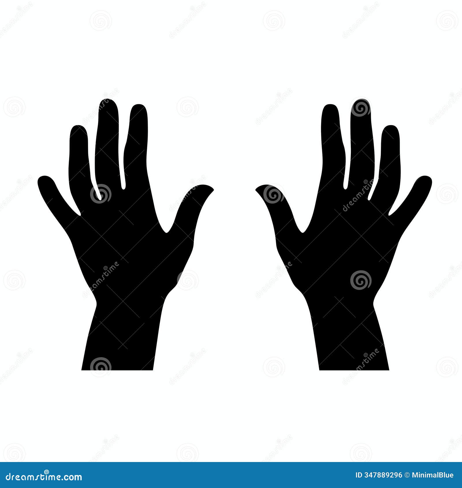 Two Hands are Raised with Palms Facing Outward, Illustrating an ...