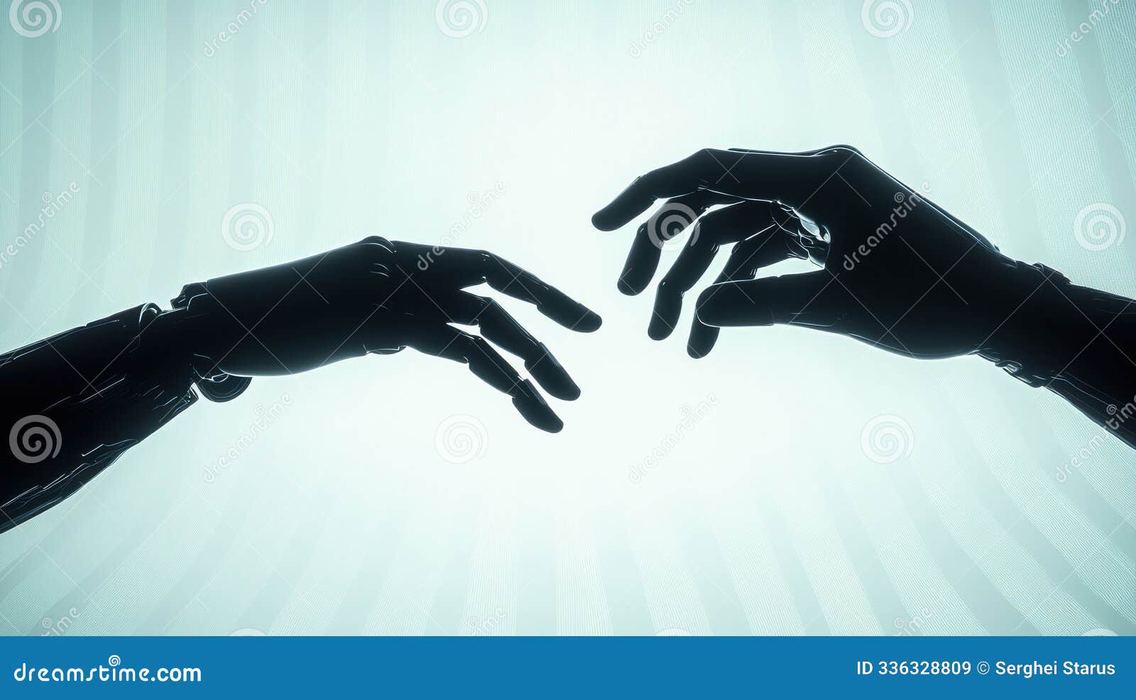 Two Hands Reaching Out To Each Other in a Silhouette, AI Stock Image - Image of silhouette ...