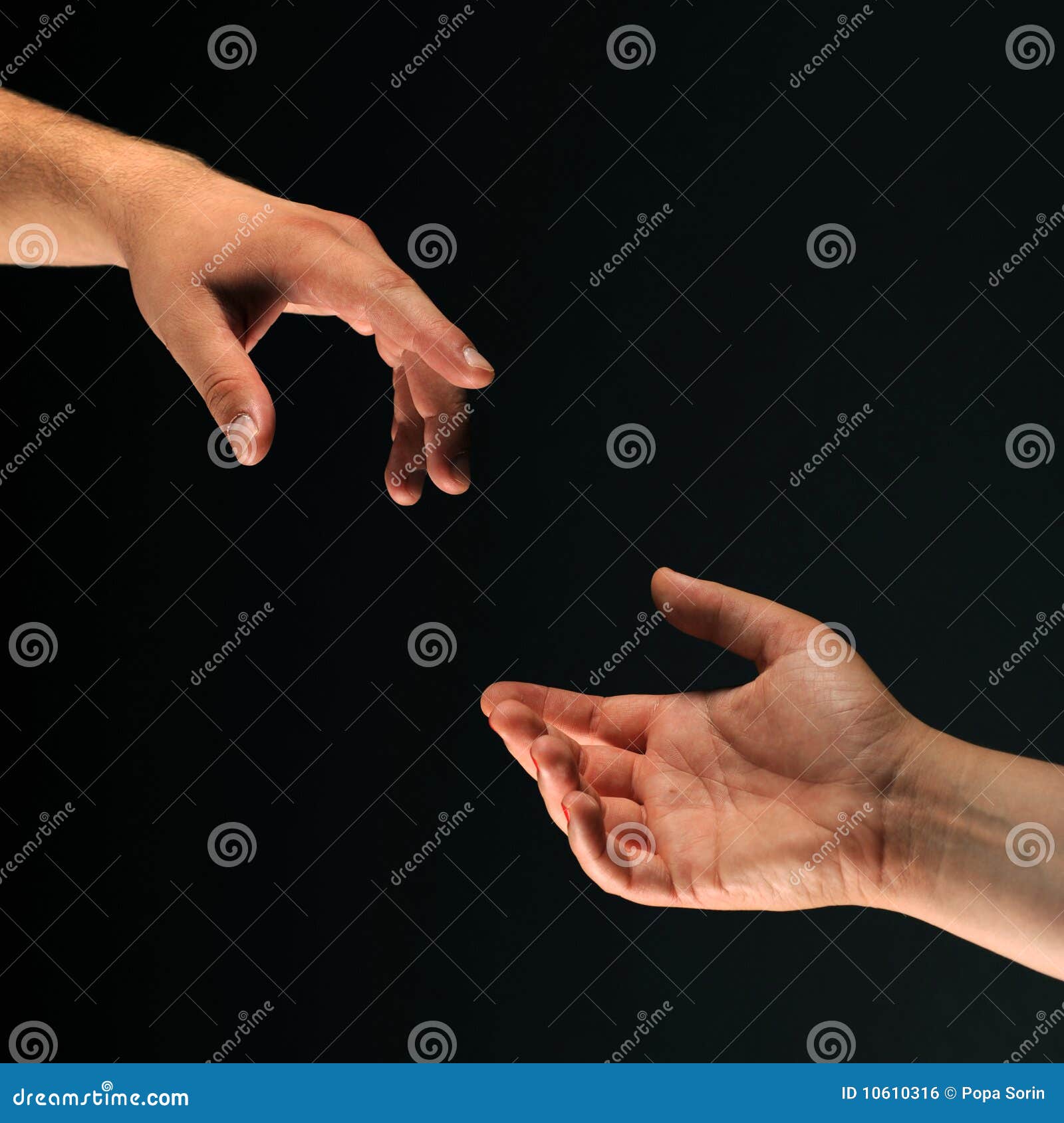 Two Hands Reaching To Each Other Stock Photo - Image of emotion, link ...