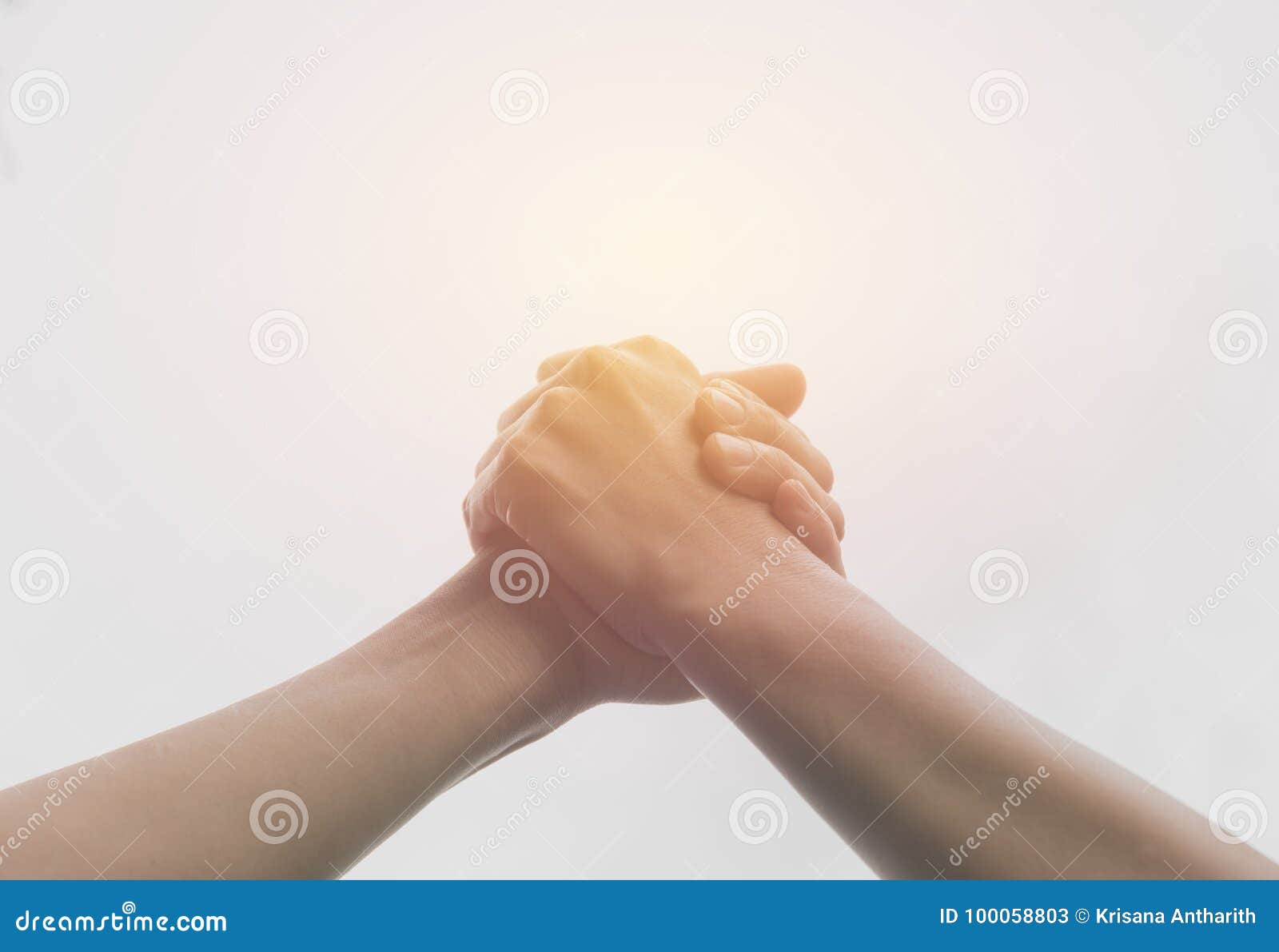 Two Hands Reaching Toward Each Other. Teamwork and Helping Stock Image ...